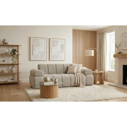 2-Sitzer Home Affaire "LYOTH Design-Sofa, moderne Steppung, Breite 180 cm", taupe, B:180cm H:71cm T:93cm, 100% Polyester, Sofas, 2-Sitzer, mit Wellenunterfederung, gem&uuml;tlich und modern, komfortables Sitzgef&uuml;hl