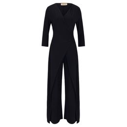 Jumpsuit Cartoon "Jumpsuit mit weitem Bein", Damen, Gr. 44, EURO, schwarz, Obermaterial: 95% Polyester PES. 5% Elasthan EL., Overalls Jumpsuit