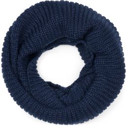 Strickschal styleBREAKER "Unifarbener Feinstrick Loop", Damen, blau (midnight, blau), Obermaterial: 100% Polyacryl PAN., Modisch, Modet&uuml;cher Strickschal