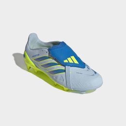 Fu&szlig;ballschuh adidas Performance "PREDATOR LEAGUE F&Uuml;R KIDS MIT UMSCHLAGBARER ZUNGE F&Uuml;R FESTE B&Ouml;DEN", Kinder, Gr. 38,5, crystal sky, ray blau, team solar gelb 2, Synthetik, Textil, Schuhe Fu&szlig;ballschuh, Au&szlig;ensohle f&uuml;r Rasen und feste B&ouml;den