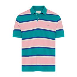 Poloshirt Gant "MULTISTRIPE", Herren, Gr. L, aqua blau, Piqu&eacute;, Obermaterial: 100% Baumwolle, normal normal, Rippb&uuml;ndchen, Shirts Poloshirt