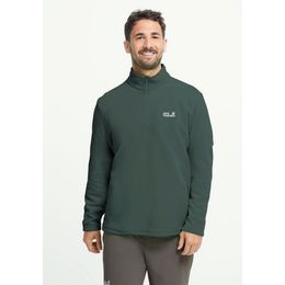Fleecepullover Jack Wolfskin "TAUNUS 100 HZ M", Herren, Gr. S (48), sago palm, Obermaterial: 100% Polyester, normal, Rundhals, Sweatshirts Fleecepullover