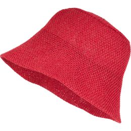 Fischerhut styleBREAKER "Fischerhut aus Papierstroh - Knautschhut", Herren, rot, Obermaterial: 100% Papierstroh PAS., Modisch, H&uuml;te Fischerhut