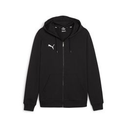 Kapuzensweatjacke Puma "TEAMGOAL CASUALS HOODED JACKET", Damen, Gr. XL, Puma schwarz, Puma wei&szlig;, Sweatware, Obermaterial: 100% Baumwolle, unifarben, regular fit normal, Sweatjacken Kapuzensweatjacke, mit Kapuze, f&uuml;r Fu&szlig;ball und Freizeit, mit Rei&szlig;verschluss
