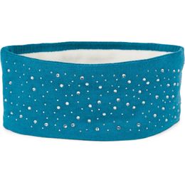 Stirnband styleBREAKER "Feinstrick Stirnband mit Strass", Damen, blau (petrol), Obermaterial: 100% Viskose CV., Modisch, M&uuml;tzen Stirnband