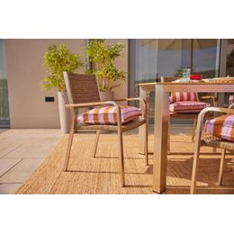 Garten-Essgruppe Garden Pleasure "FLORENCE", braun (champagner, braun, braun, champagner), B:300cm H:85cm T:392cm, Aluminium, Kunststoff, Polyrattan, Sitzm&ouml;bel-Sets, Garten-Essgruppe, stapelbar
