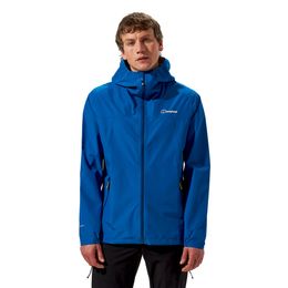 Funktionsjacke Berghaus "M DELUGE PRO 3.0 JKT", Herren, Gr. L, electric cob, Obermaterial: 100% Polyester, Jacken Funktionsjacke, sportlicher Stil, wasserdicht, atmungsaktiv, mit Sturmklappe