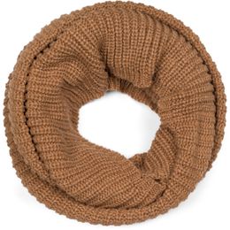 Strickschal styleBREAKER "Unifarbener Feinstrick Loop", Damen, braun (camel), Obermaterial: 100% Polyacryl PAN., Modisch, Modet&uuml;cher Strickschal