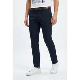 Jack & Jones Chinohose JACK & JONES "JPSTMARCO ADAM BELTED CHINO", Herren, Gr. 30, L&auml;nge 34, schwarz navy, Web, Obermaterial: 98% Baumwolle, 2% Elasthan, unifarben, slim fit kn&ouml;chellang, Hosen Chinohose