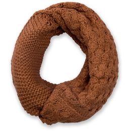 Strickschal styleBREAKER "Strick Loop mit Mustermix", Damen, cognac, Obermaterial: 100% Viskose CV., Modisch, Modet&uuml;cher Strickschal
