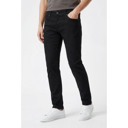 Jack & Jones 5-Pocket-Hose JACK & JONES "JPSTGLENN DYLAN ORIGINAL", Herren, Gr. 28, L&auml;nge 32, schwarz, Web, Obermaterial: 98% Baumwolle, 2% Elasthan, unifarben, slim fit kn&ouml;chellang, Hosen 5-Pocket-Hose