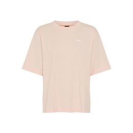 T-Shirt BOSS Orange "Eregular Premium Damenmode", Damen, Gr. L, light, pastel pink 684, Single Jersey, Obermaterial: 100% Baumwolle, unifarben, relaxed fit normal, Rundhals, Shirts T-Shirt, mit Logo-Detail, Relaxed Fit