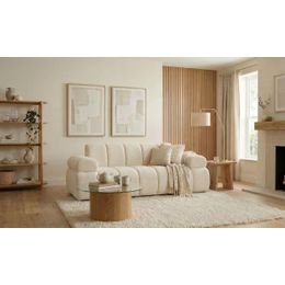 2-Sitzer Home Affaire "LYOTH Design-Sofa, moderne Steppung, Breite 180 cm", creme, B:180cm H:71cm T:93cm, 100% Polyester, Sofas, 2-Sitzer, mit Wellenunterfederung, gem&uuml;tlich und modern, komfortables Sitzgef&uuml;hl
