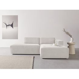 Ecksofa Home Affaire "Noord mit Kedernaht, Breite 227 cm, L-Form", beige (sand), B:227cm H:71cm T:161cm, 94% Polyester; 6% Nylon, Sofas, Ecksofa, mit Kedernaht, Breite 227 cm, Cord, Struktur
