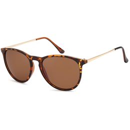 Sonnenbrille styleBREAKER "Sonnenbrille mit ovalen Gl&auml;sern", Herren, gestell braun demi, glas braun, Modisch, Sonnenbrillen Sonnenbrille