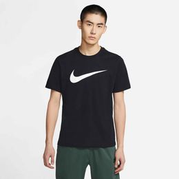 T-Shirt Nike Sportswear "M NSW TEE ICON SWOOSH", Herren, Gr. XXL, schwarz, Jersey, Obermaterial: 100% Baumwolle, normal, Rundhals, Shirts T-Shirt, Kurzarm, Rundhalsausschnitt, aus Baumwolle