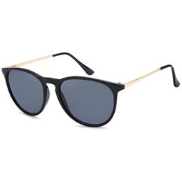 Sonnenbrille styleBREAKER "Sonnenbrille mit ovalen Gl&auml;sern", Herren, gestell schwarz, glas grau get&ouml;nt, Modisch, Sonnenbrillen Sonnenbrille