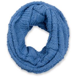 Strickschal styleBREAKER "Strick Loop mit Karomuster", Damen, blau, Obermaterial: 100% Viskose CV., Modisch, Modet&uuml;cher Strickschal