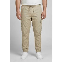 Jack & Jones PlusSize Cargohose "JPSTKANE DYLAN CUFFED CARGO RET PLS", Herren, Gr. 40(XXXL), L&auml;nge 36, crockery, Web, Obermaterial: 98% Baumwolle, 2% Elasthan, JACK & JONES PLUSSIZE, unifarben, relaxed fit lang, Hosen Cargohose, Baumwollmischung, relaxed fit