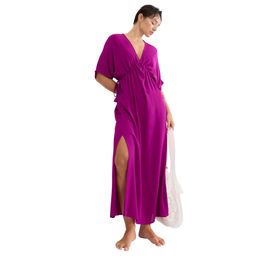 Strandkleid Triumph, Damen, Gr. 36, N-Gr, raspberry, Web, Obermaterial: 100% Viskose, bequem lang, tiefer V-Ausschnitt, Kleider Strandkleid, mit tiefem V-Ausschnitt und halb langem Arm