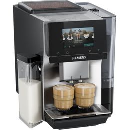 Siemens Kaffeevollautomat "TQ727D03", edelstahl, B:35,2cm H:38cm T:46,7cm, Kaffeevollautomaten, farbiges Full-Touch-Display, Doppeltassenfunktion, sehr leise, schwarz, Kaffeevollautomat