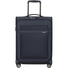 Weichgep&auml;ck-Trolley Samsonite "AIREA, verschiedene Gr&ouml;&szlig;en und Farben", Damen, Gr. B/H/T: 40cm x 55cm x 20cm 41 l, blau (dunkelblau), Nylon, unifarben, Koffer Weichgep&auml;ck-Trolley, mit Volumenerweiterung, mit mehreren Tragegriffen, mit Fronttasche