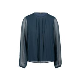 Klassische Bluse Zero "Blusenshirt mit transparenten &Auml;rmeln", Damen, Gr. 34, blau (8599), Obermaterial: 100% Polyester Pol. recyc.., Blusen Klassische Bluse