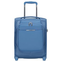 Weichgep&auml;ck-Trolley Samsonite "RE-LITE, 45 cm", Damen, Gr. B/H/T: 36cm x 45cm x 20cm 29 l, blau (capri blau), Polyester, Koffer Weichgep&auml;ck-Trolley, mit arretierbarem und versenkbarem Druckknopf, mit Adressanh&auml;nger