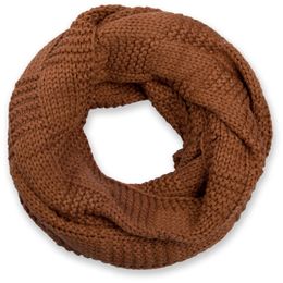 Strickschal styleBREAKER "Feinstrick Loop mit Patentmuster", Damen, cognac, Obermaterial: 100% Viskose CV., Modisch, Modet&uuml;cher Strickschal