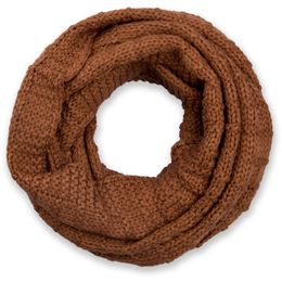 Strickschal styleBREAKER "Strick Loop mit Karomuster", Damen, cognac, Obermaterial: 100% Viskose CV., Modisch, Modet&uuml;cher Strickschal