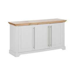 Kommode OTTO HOME "Melissa", wei&szlig; (wei&szlig;, honig), B:132cm H:70cm T:39cm, Massivholz, Sideboards, Kommode, aus massiver Kiefer, FSC zertifiziert, 3-t&uuml;rig, Breite 132 cm