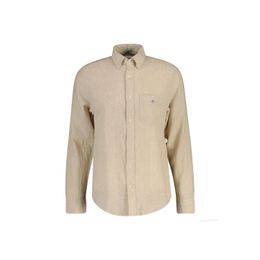 Langarmhemd Gant "Hemd REGULAR COTTON LINEN SHIRT 1er Pack", Herren, Gr. 3XL, N-Gr, beige, Obermaterial: 55% Leinen LI. 45% Baumwolle CO., Hemden Langarmhemd