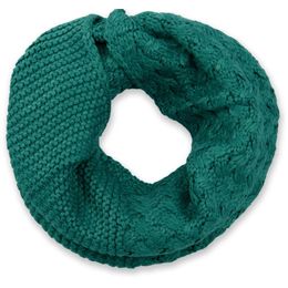Strickschal styleBREAKER "Strick Loop mit Mustermix", Damen, petrol, Obermaterial: 100% Viskose CV., Modisch, Modet&uuml;cher Strickschal