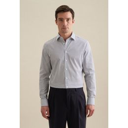 Businesshemd Seidensticker "Slim", Herren, Gr. S (38), normale &Auml;rmell&auml;ngen, blau, 67% Baumwolle, 29% Polyester, 4% Elasthan, bedruckt, slim fit, 2-Knopf-Manschette, Hemden Businesshemd, Slim 1/1 Kentkragen Druck