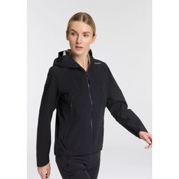 Regenjacke CMP, Damen, Gr. 44, blau (antracite), Obermaterial: 100% Polyester, Jacken Regenjacke, mit regulierbarer Kapuze, Zwei-Lagen-Konstruktion, &Uuml;bergangsjacke