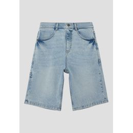 Jeansbermudas s.Oliver JUNIOR, Jungen, Gr. 164, N-Gr, light blau, Web, Obermaterial: 83% Baumwolle, 15% Polyester, 2% Elasthan, unifarben, normal kniefrei, Jeans Jeansbermudas, im 4-Pocket-Style und mit Stretch/f&uuml;r Boys