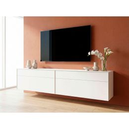 Lowboard "Essentials, TV-Board, TV-Kommode, TV-Schrank, TV-M&ouml;bel", wei&szlig;, B:222cm H:55cm T:42cm, Holzwerkstoff, MDF, LeGer Home by Lena Gercke, Sideboards, Lowboard, Breite: 222 cm, UV lackiert, Push-to-open-Funktion