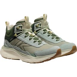 Outdoorschuh Keen "LEIKI LEATHER MID WP", Damen, Gr. 37, gr&uuml;n (iceberg gr&uuml;n, bronze gr&uuml;n), Leder, Textil, Schuhe Outdoorschuh, wasserdicht