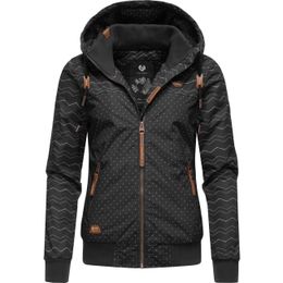Winterjacke Ragwear "Winterjacke Nuggie Zig Zag Intl.", Damen, Gr. L, schwarz (schwarz22), Obermaterial: 100% Polyester PES. Obermaterial: Futter: 100% Polyester PES., Jacken Winterjacke