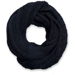 Strickschal styleBREAKER "Strick Loop mit Karomuster", Damen, schwarz, Obermaterial: 100% Viskose CV., Modisch, Modet&uuml;cher Strickschal