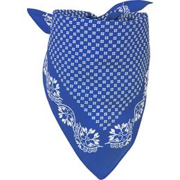 Bandana styleBREAKER "Baumwolle Dreieckstuch mit Bl&uuml;mchen Muster", Herren, blau, wei&szlig;, Obermaterial: 100% Baumwolle CO., Modisch, Modet&uuml;cher Bandana