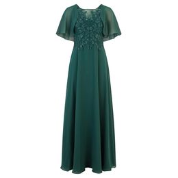 Abendkleid Vera Mont "Abendkleid mit Stickerei", Damen, Gr. 38, EURO, gr&uuml;n (schwarz emerald), 100% Polyester PES., Kleider Abendkleid