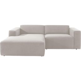 Ecksofa Home Affaire "Noord mit Kedernaht, Breite 234 cm, L-Form", beige (cream), B:234cm H:71cm T:161cm, 94% Polyester; 6% Nylon, Sofas, Ecksofa, mit Kedernaht, Breite 234 cm, Cord, Struktur, Webstoff