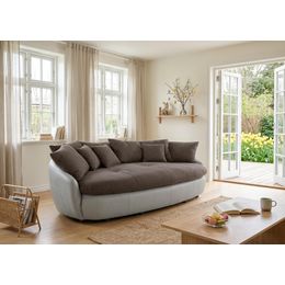 Big-Sofa COTTA "Aruba", charcoal, argent, B:238cm H:79cm T:140cm, Luxus-Microfaser (100% Polyester); Microfaser-Feinstruktur (pflegeleichte Microfaser, mit feiner Struktur, 100% Polyester), Sofas, Big-Sofa, gem&uuml;tliches Megasofa in XXL in organischer Form mit vielen Kissen
