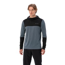 Langarmshirt Vaude, Damen, Gr. XXL, schwarz (schwarz, heron), Obermaterial: 88% Polyester, 12% Wolle, Shirts Langarmshirt, legerer Schnitt, mit Kapuze, mit seitlicher Rei&szlig;verschlusstasche
