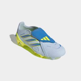 Fu&szlig;ballschuh adidas Performance "PREDATOR LEAGUE MIT UMSCHLAGBARER ZUNGE F&Uuml;R FESTE B&Ouml;DEN", Gr. 44, crystal sky, ray blau, team solar gelb 2, Synthetik, Textil, Schuhe Fu&szlig;ballschuh, Au&szlig;ensohle f&uuml;r Rasen und feste B&ouml;den