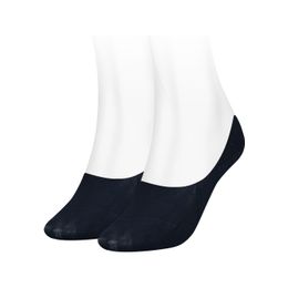 F&uuml;&szlig;linge Tommy Hilfiger "TH WOMEN FOOTIE 2P", M&auml;dchen, Gr. 39-42, blau (midnight blau), Baumwollmischung, unifarben, normal, Socken F&uuml;&szlig;linge, mit Logostickerei
