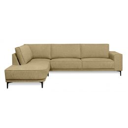 Ecksofa OTTO HOME "Casina", gold (brass), B:289cm H:85cm T:210cm, 90%Polyester, 10% Nylon, Sofas, Ecksofa, mit abgerundeter Ottomane, in einem weichen Chenille-Stoff