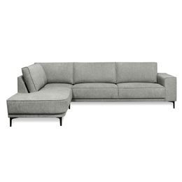 Ecksofa OTTO HOME "Casina", grau (dolphin), B:289cm H:85cm T:210cm, 90%Polyester, 10% Nylon, Sofas, Ecksofa, mit abgerundeter Ottomane, in einem weichen Chenille-Stoff