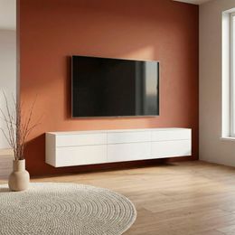 Lowboard "Essentials, TV-Board, TV-Kommode, TV-Schrank, TV-M&ouml;bel", wei&szlig;, B:333cm H:55cm T:42cm, Holzwerkstoff, MDF, LeGer Home by Lena Gercke, Sideboards, Lowboard, Breite: 333 cm, UV lackiert, Push-to-open-Funktion